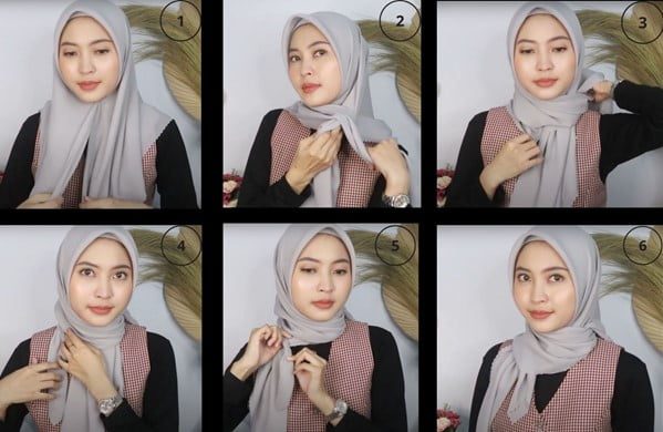 4 Tutorial Hijab Pashmina Dan Segi Empat Yang Simple Dan Modis