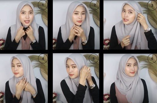 4 Tutorial Hijab Pashmina Dan Segi Empat Yang Simple Dan Modis